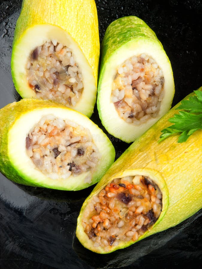 Stuffed zucchini stock image. Image of stuffed, gourmet - 58577807
