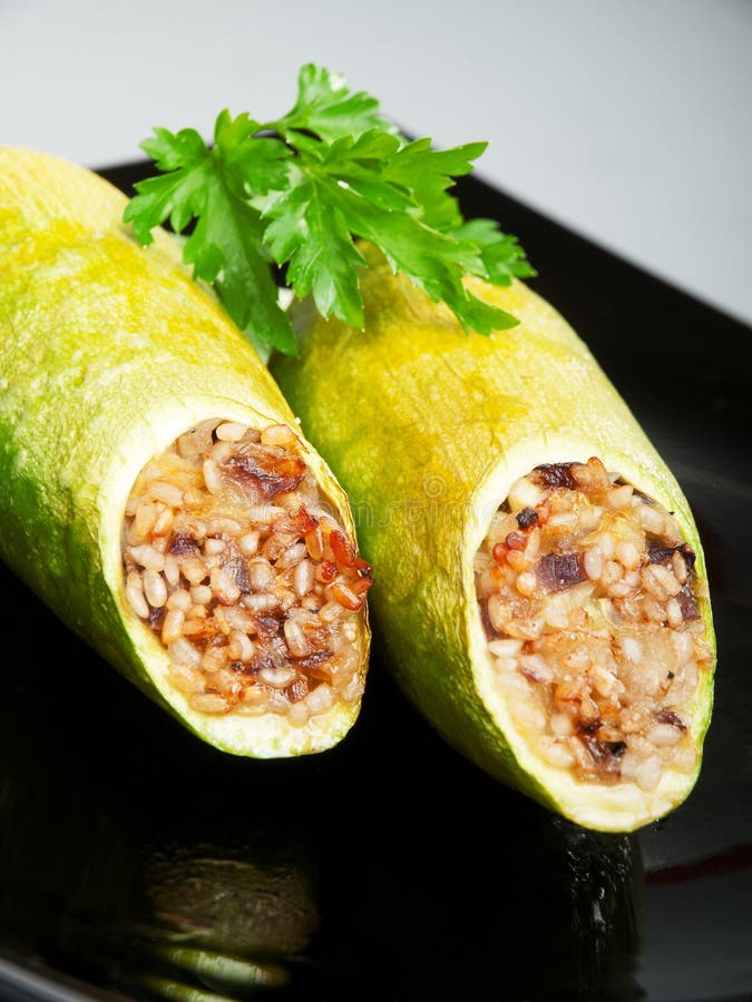 Stuffed zucchini stock image. Image of meal, drink, stilllife - 49331945