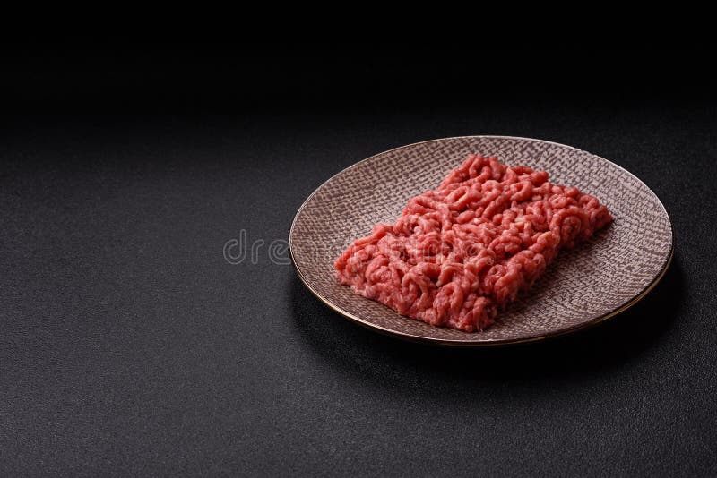 Stuffing or Ground Raw Beef or Pork with Salt and Spices Stock Image ...
