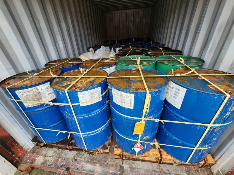Stuffing Hazardous Waste into 20ft Container Editorial Photo - Image of ...