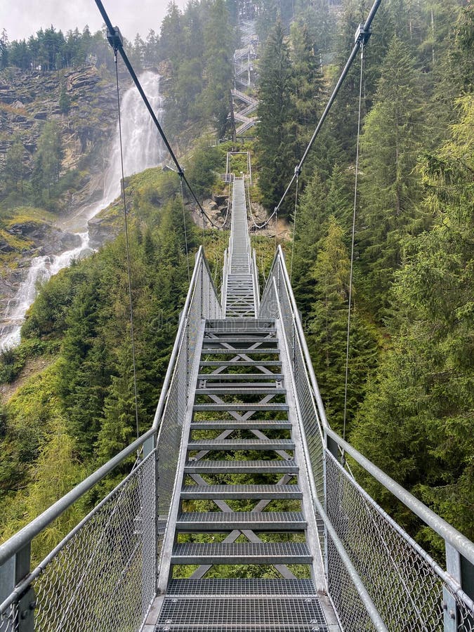 Stuibenfall is Dramatic Cascade Falling 159 Meters, Austria Stock Photo ...
