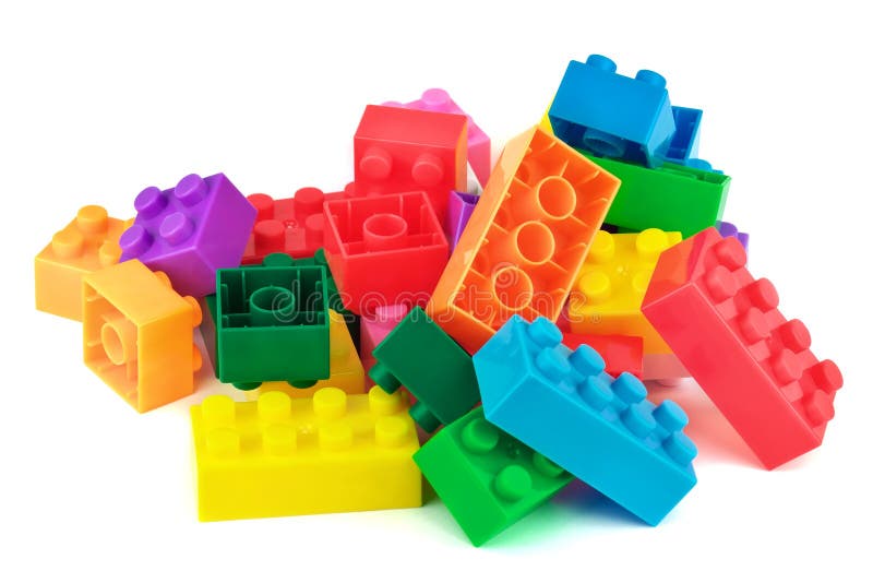 Stuk Speelgoed Kleurrijke Plastic Blokken Stock Afbeelding - Image of ...