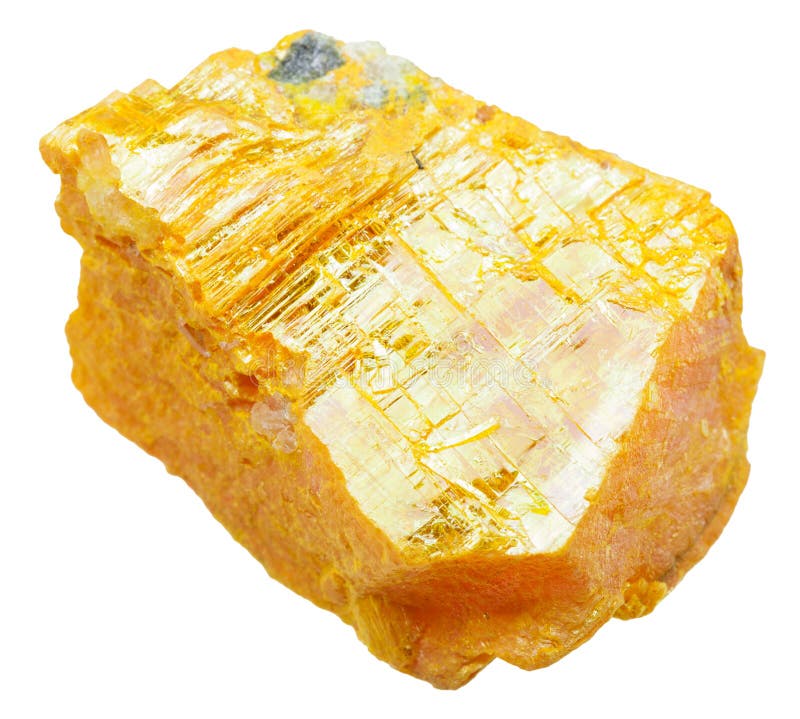 Gele Orpiment Minerale Steen Op Geïsoleerd Dolomiet Stock Foto - Image ...