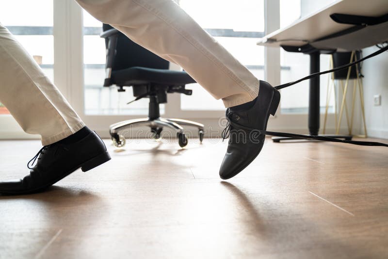 Stumble and Fall Over Wire stock image. Image of electrician - 241205127