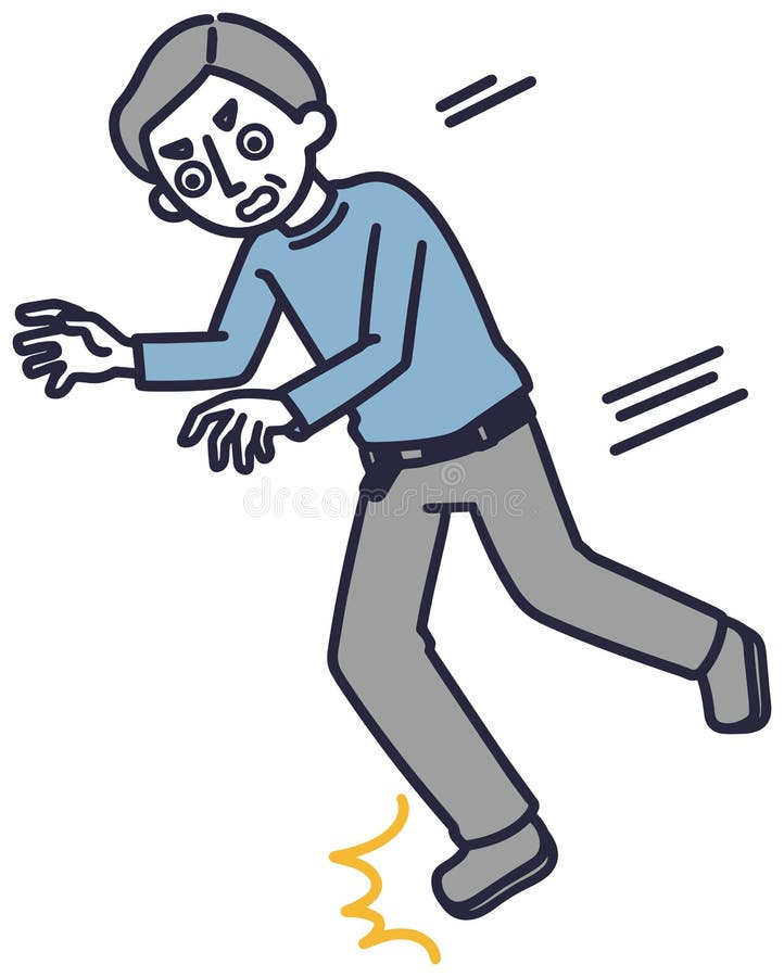 Stumble Fall Woman Simple Illustration Stock Vector - Illustration of ...