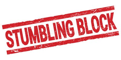 STUMBLING BLOCK Text on Red Rectangle Stamp Sign Stock Image - Image of ...