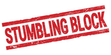 STUMBLING BLOCK Text on Red Rectangle Stamp Sign Stock Image - Image of ...