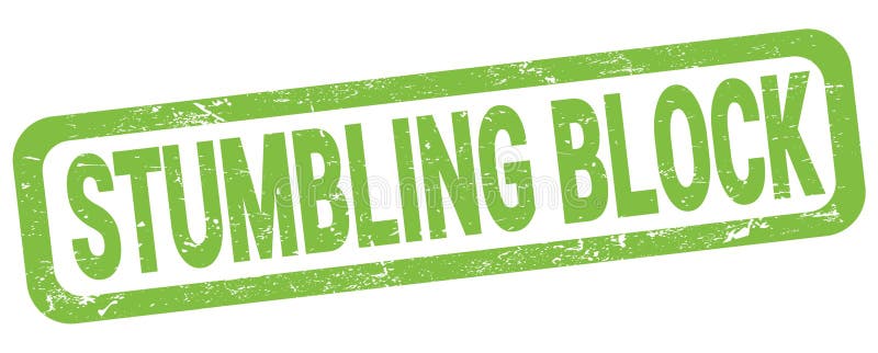 STUMBLING BLOCK Written Word on Red Stamp Sign Stock Illustration ...
