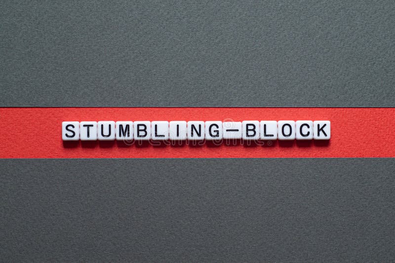 STUMBLING BLOCK Text on Red Rectangle Stamp Sign Stock Image - Image of ...