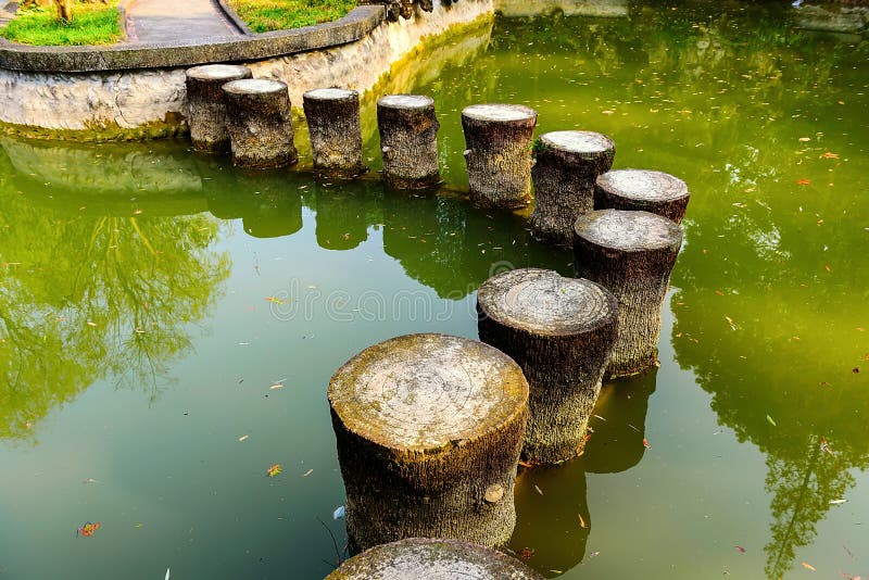 Stump bridge. stock photo. Image of colorful, wooden - 65638966