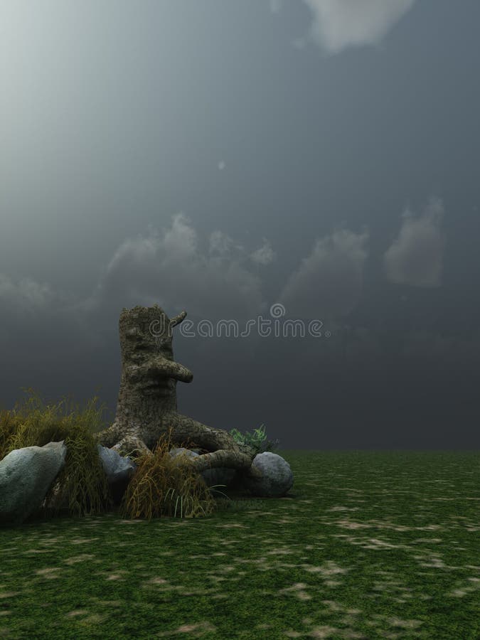 Stump with face stock illustration. Illustration of stone - 23841879