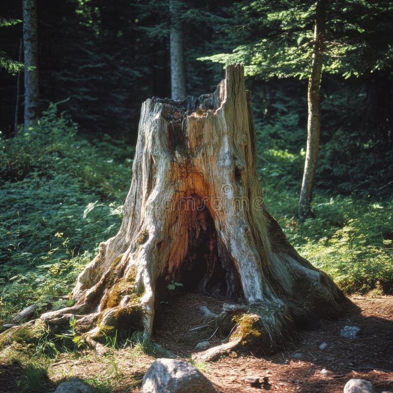Stump in the Forest with Target on it. Conceptual Image Stock ...