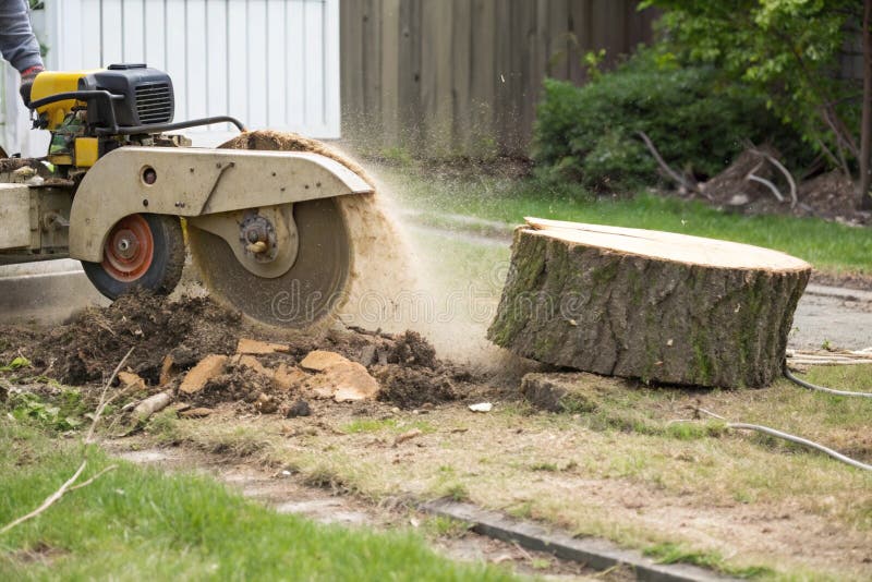 Stump Grinder Machine Grinding Tree Stump Stock Illustration ...