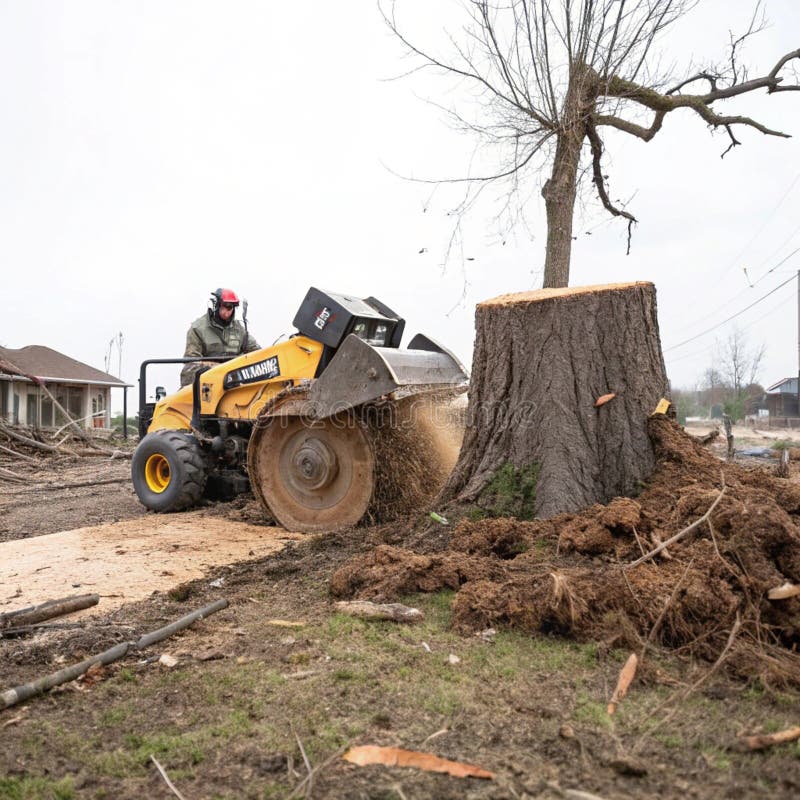 Stump Grinder Machine Grinding Tree Stump Stock Illustration ...