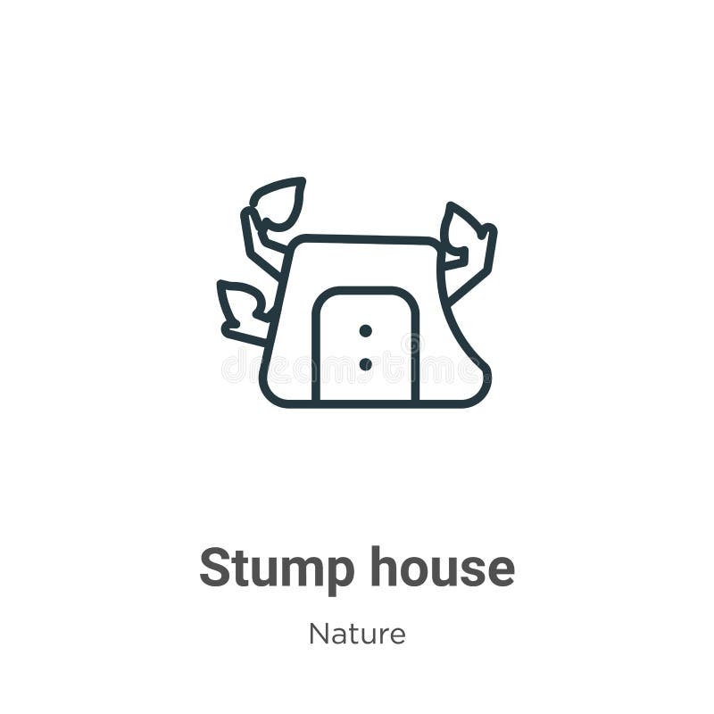 Stump House Outline Vector Icon. Thin Line Black Stump House Icon, Flat Vector Simple Element ...