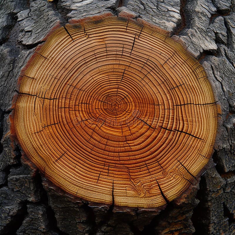 Stump of oak tree stock illustration. Illustration of concentric ...