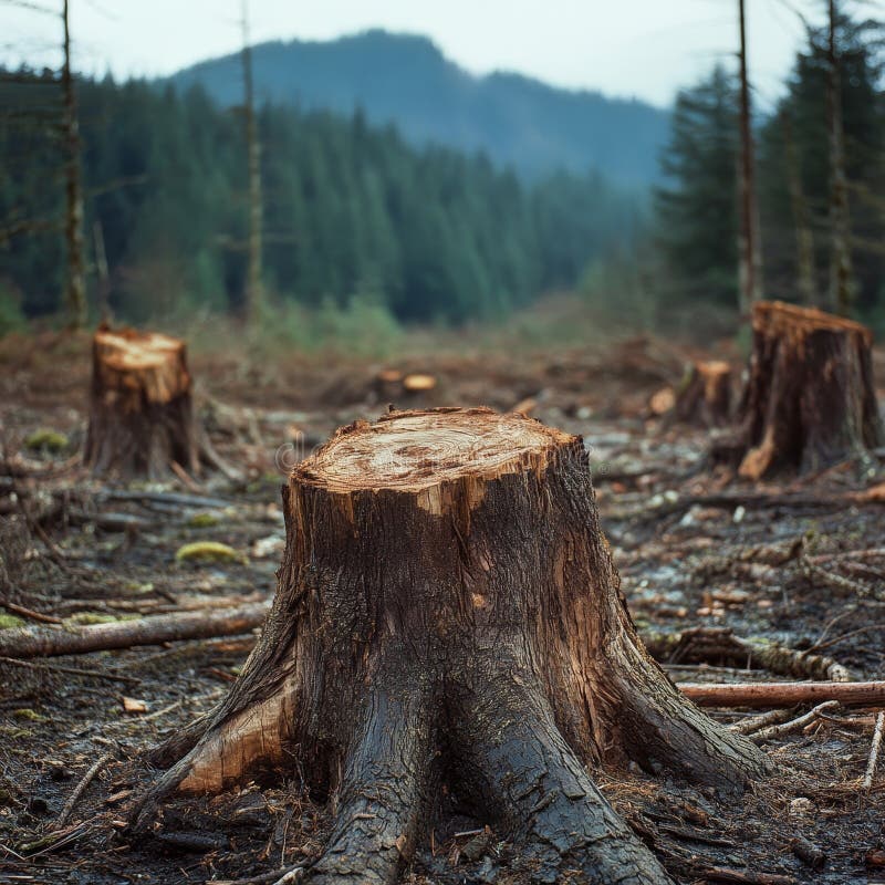 Stump of a Tree in the Forest. Conceptual Image Stock Illustration ...