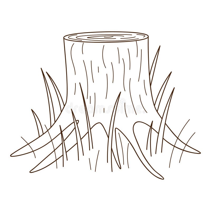 A Stump of a Tree. Forest, Nature. Decorative Element with an Outline ...