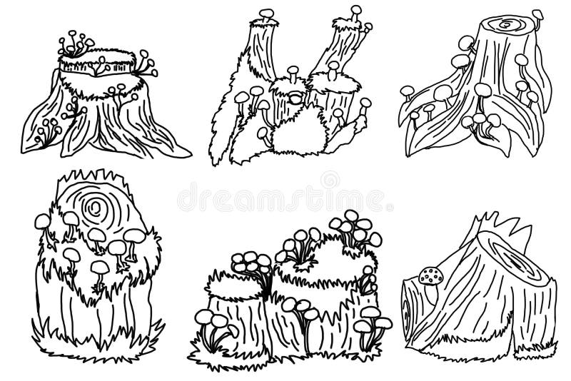 Tree Stump Cartoon Illustration Doodle Stock Illustrations – 349 Tree ...