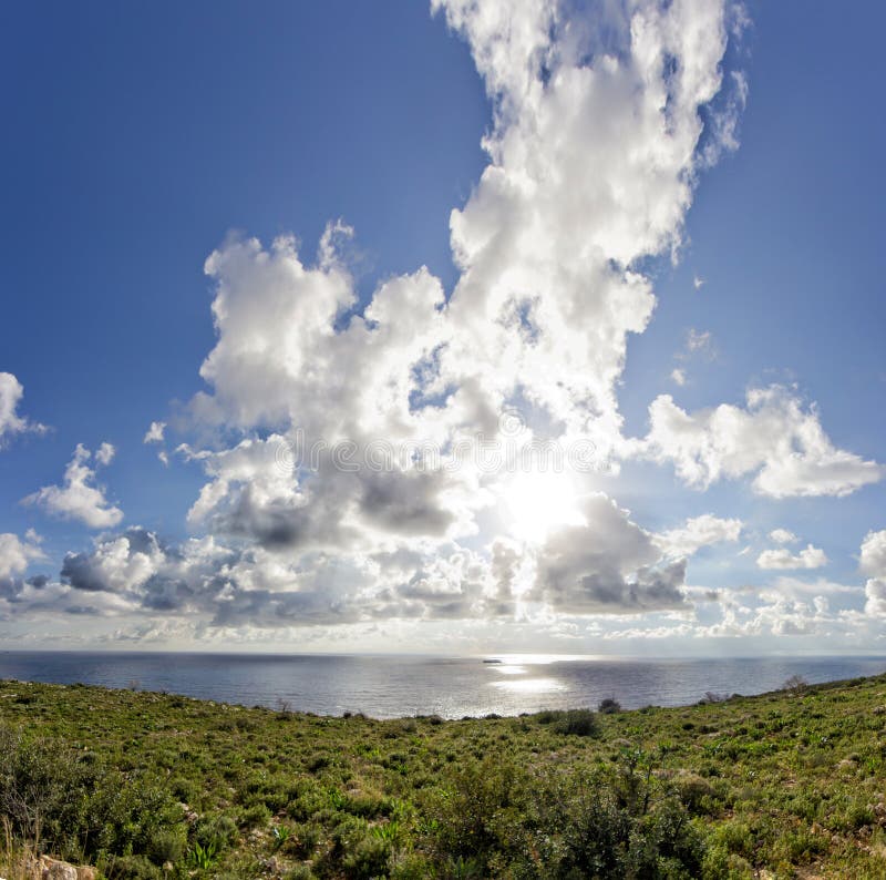 Stuning Landscape View on Top of the Hill Stock Image - Image of sunset ...
