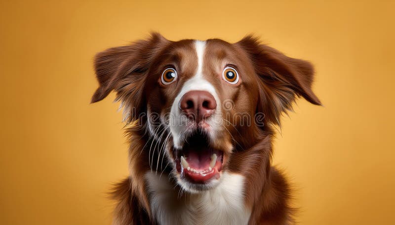 Stunned Canine Reaction Surprised Dog with WideOpen Mouth and ...