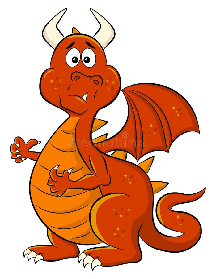 Stunned cartoon dragon stock vector. Illustration of perplexed - 267917179