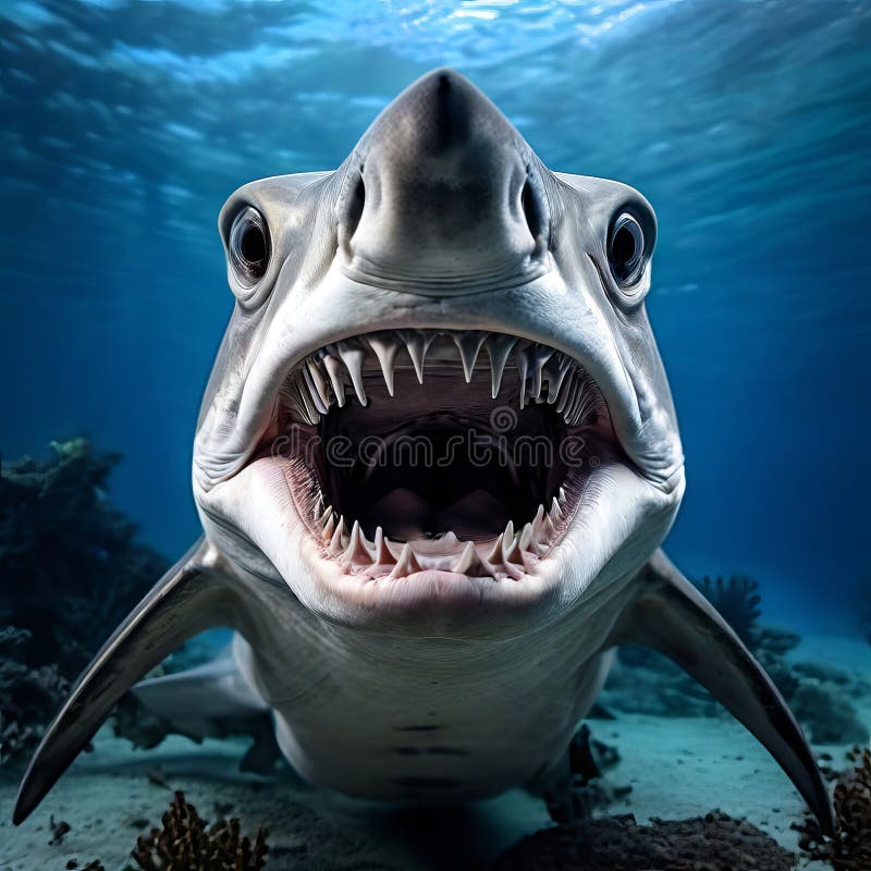 Stunned Hammerhead a Hammerhead Shark with a Shocked Exression Stock ...