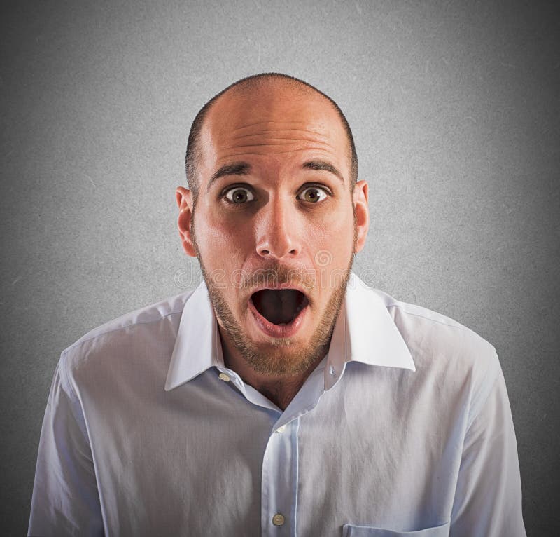 Stunned man stock photo. Image of afraid, revelation - 61882298