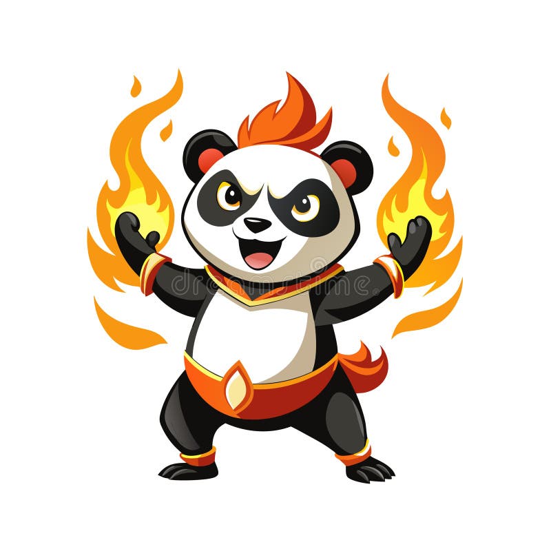 Panda Performing Fire Dancing Stock Illustrations – 4 Panda Performing ...