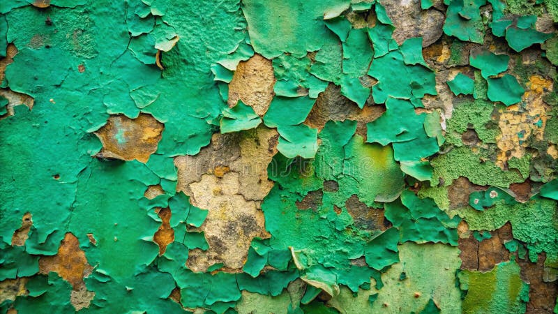 A Stunning AboveView of a Weathered Green Wall Exposing Layers of Time ...