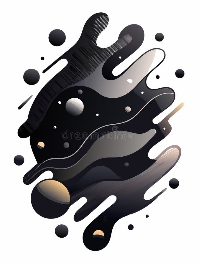 A Stunning Abstract Artwork with Dark Hues and Golden Accents Creating ...