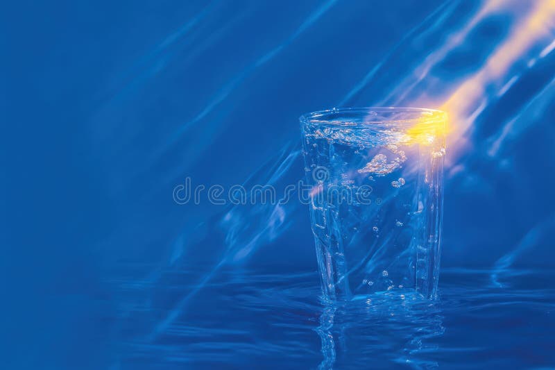 Blue Caustic Glass Water Abstract Background - 2022 Color Trend Stock ...