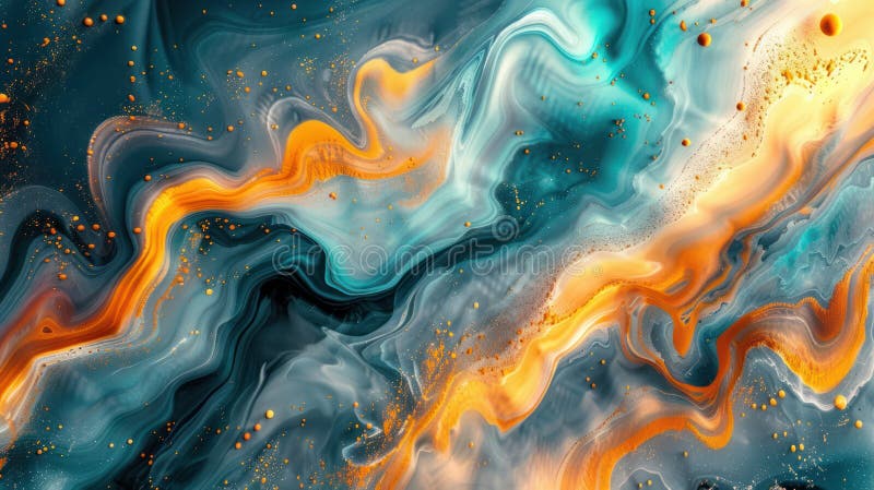 Fluid Yellow and Turquoise Abstract Background Created with AI ...
