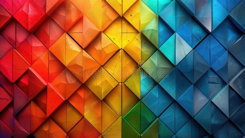 Rainbow Geometric Shapes Abstract Background Stock Illustration ...