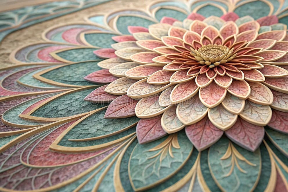 Abstract Background with 3D Flower Surface Texture Stock Illustration ...