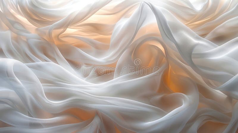 Flowing Waves of White - Abstract Background Stock Illustration ...