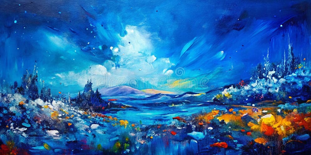 Stunning Abstract Blue Acrylic Texture Background a Captivating Visual ...