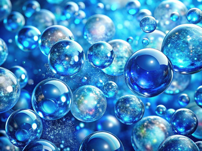 Stunning Abstract Blue 3D Glitter Bubble Array Background a Vibrant ...