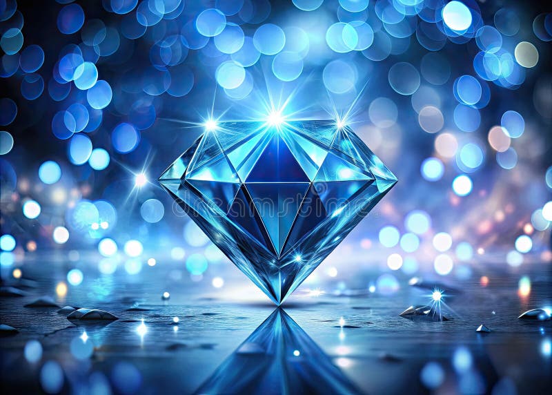 Stunning Abstract Blue Diamond Low Poly 3D Geometric Background with ...