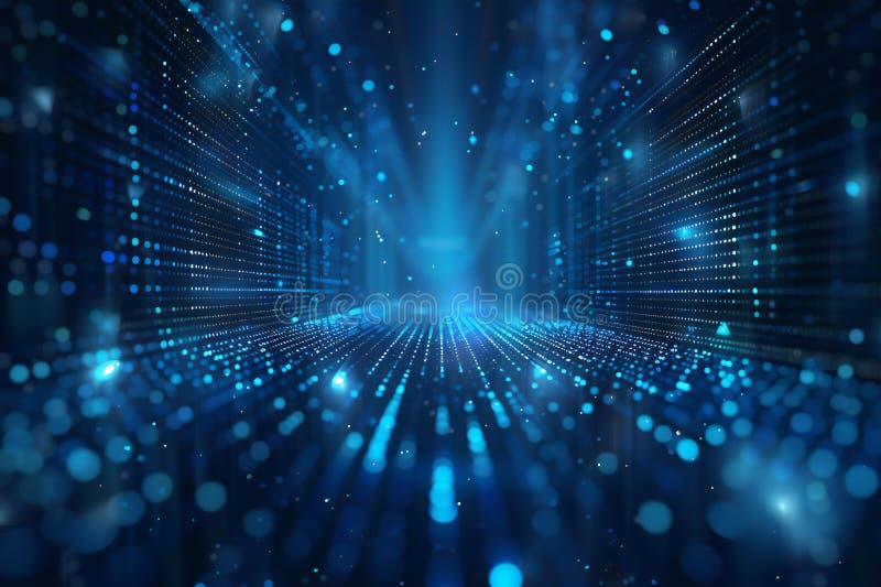 Stunning Abstract Blue Digital Background with Dots and Lines of Light ...