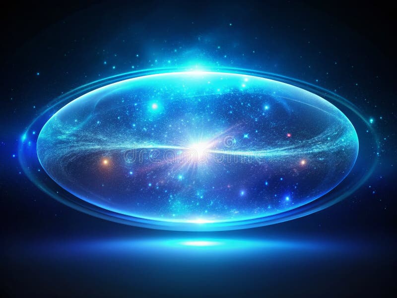 Stunning Abstract Blue Ellipse Light Burst Against a Dramatic Black ...