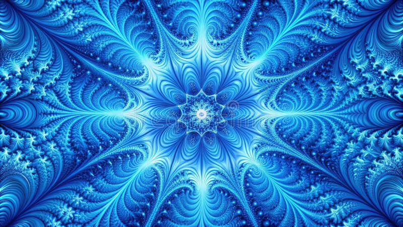 Stunning Abstract Blue Fractal Wave Animation a Seamless Loop of ...