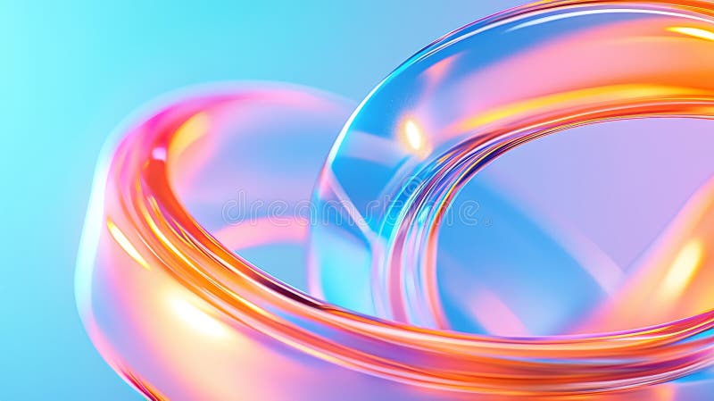 Stunning Abstract Blue Glass Wallpaper with Multicolored Curved Objects ...