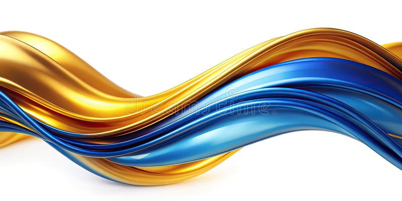 Stunning Abstract Blue and Gold Wave Forms a Dynamic and Elegant Design ...