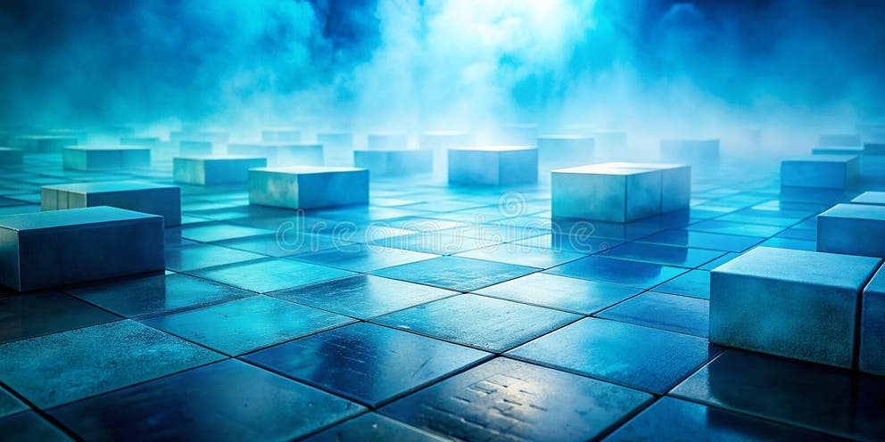 Stunning Abstract Blue Gradient Floor Tiles a Misty Textural ...