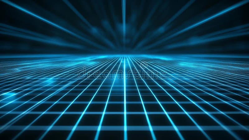 Stunning Abstract Blue Grid Perspective Background with Illuminated ...