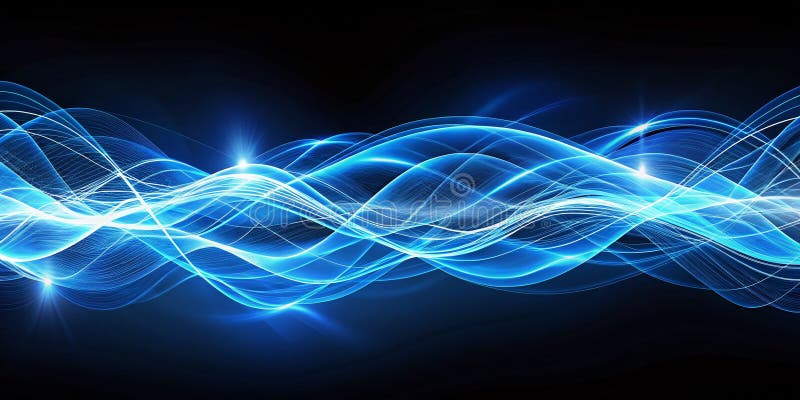 Stunning Abstract Blue Light Wave Design Double Exposure Effect for ...