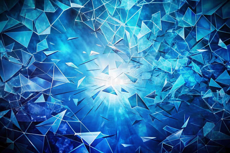 Stunning Abstract Blue Shattered Pattern Background Dynamic Fragments ...
