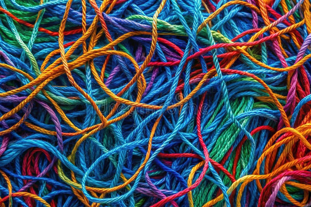 Stunning Abstract Blue Tangled Thread Pattern Wallpaper a Sophisticated ...