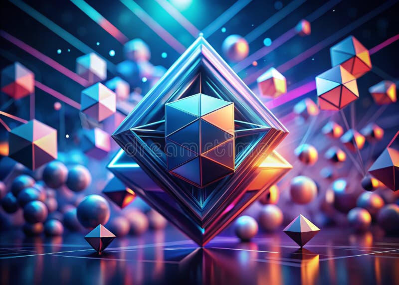 Stunning Abstract CGI Visualization Dynamic Interplay of 2D and 3D ...